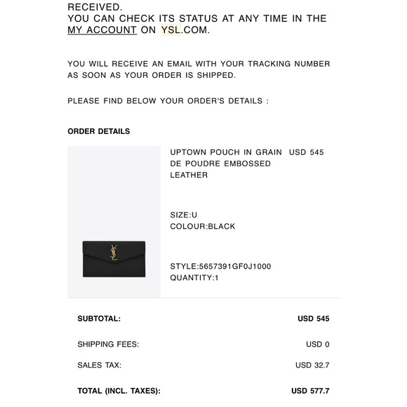 Yves Saint Laurent | Bags | Ysl Uptown Pouch In Grain | Poshmark